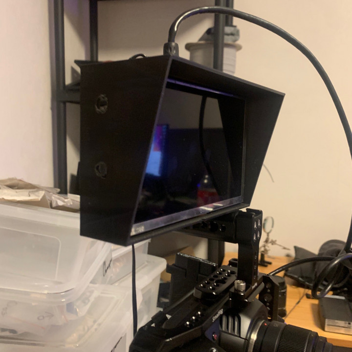 3D Printable Camera Rig Rod external display enclosure hood by Vincent ...