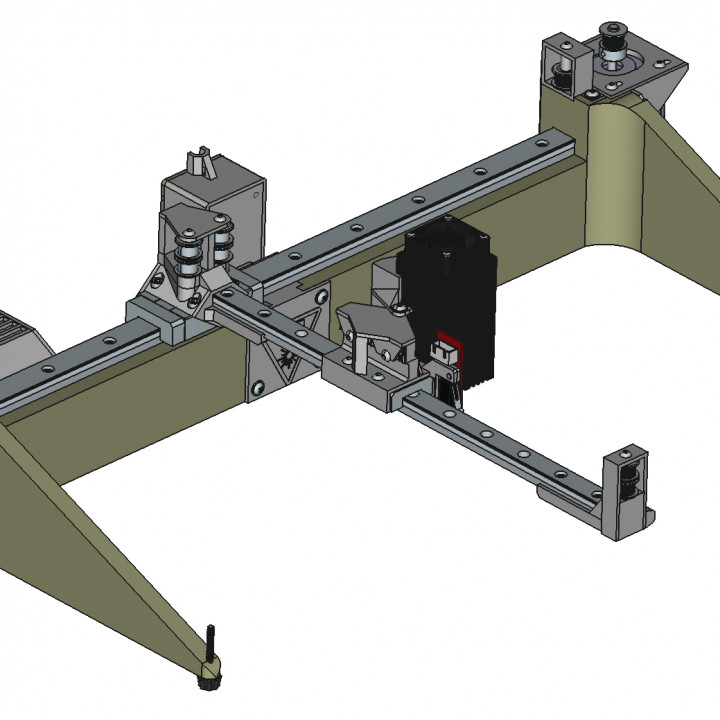 3D Printable Tlaser CoreXY Cantilever Laser Engraver by Filipe Caçador