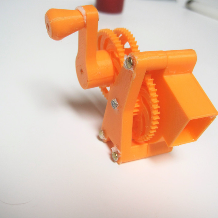 3D Printable Human Powered Hand Cranked Mini Blower by Eric Cherry