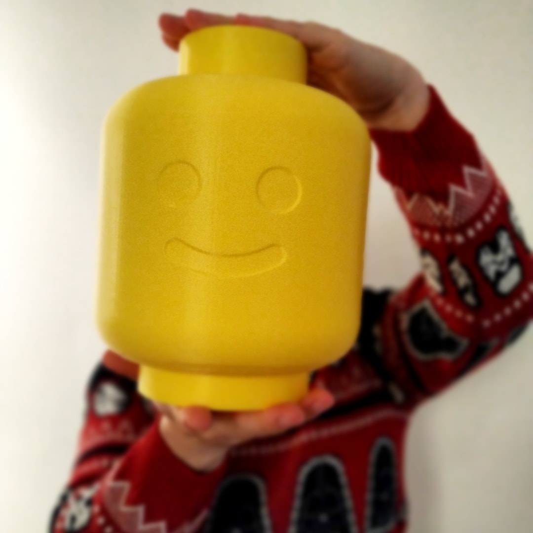 3D Printable Lego Head Container by Jason Suter