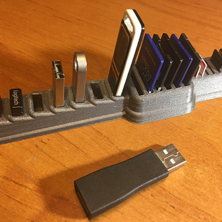 3D Printable USB Flash, Micro SD, SD, Micro SIM, Card Holder. Art Deco ...