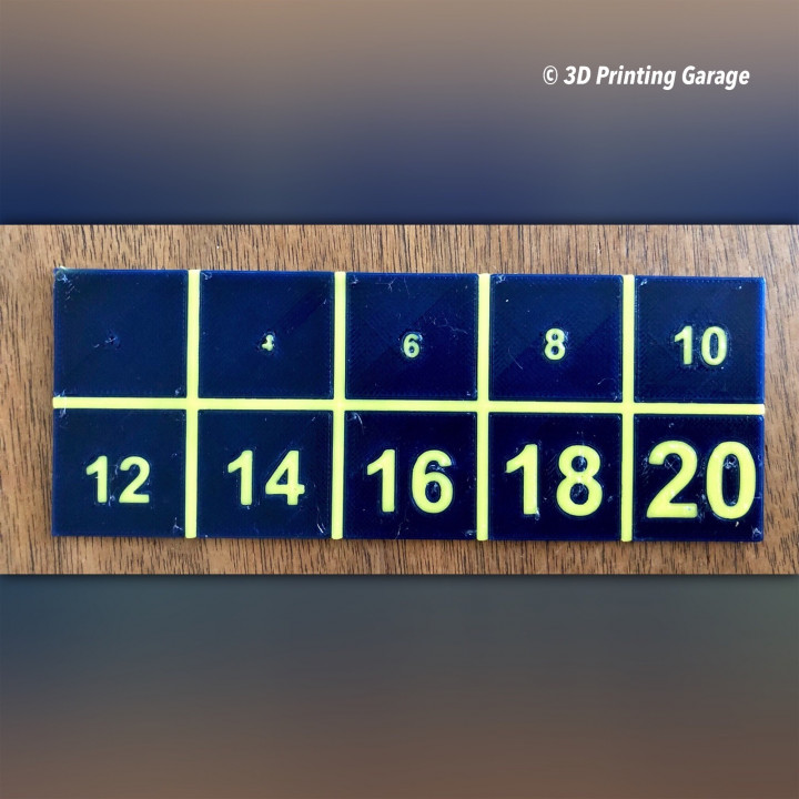 3D Printable Test for text size - multicolor by Elsa