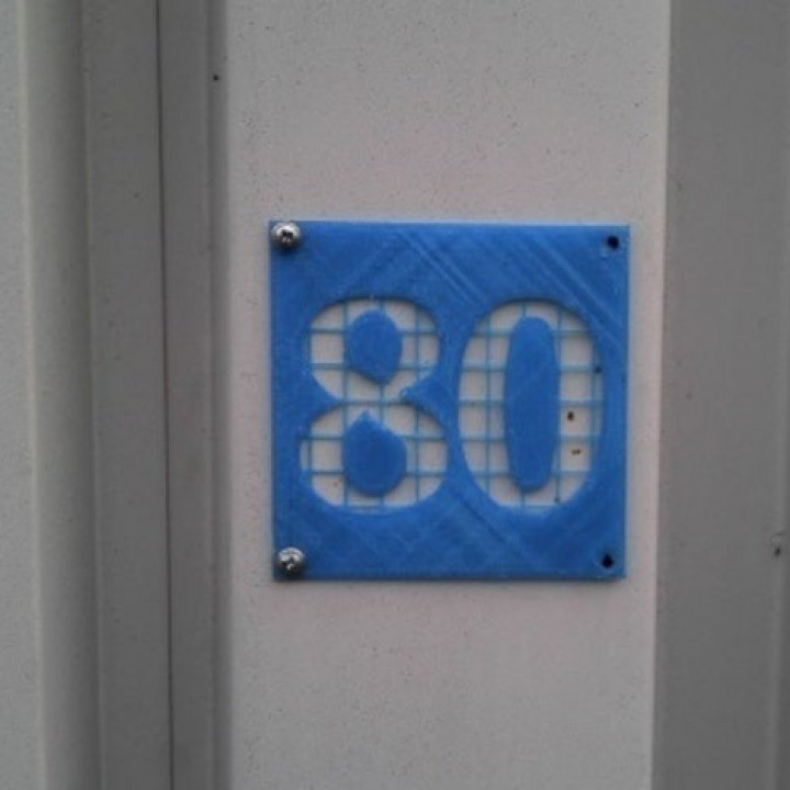 3D Printable Housenumber Sign by buZz