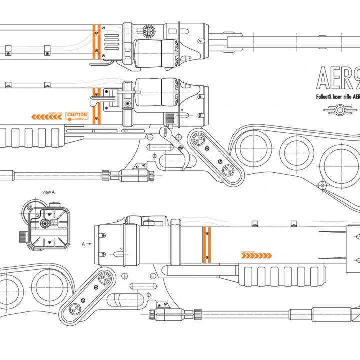 3D Printable Fallout Laser Rifle by Cianan Gordon