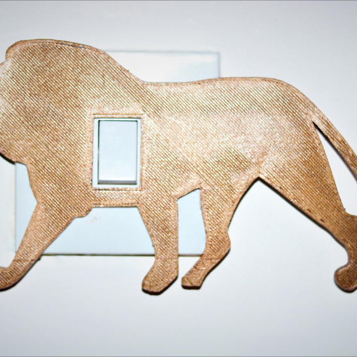 3D Printable Lion lightswitch cover by B Murphy