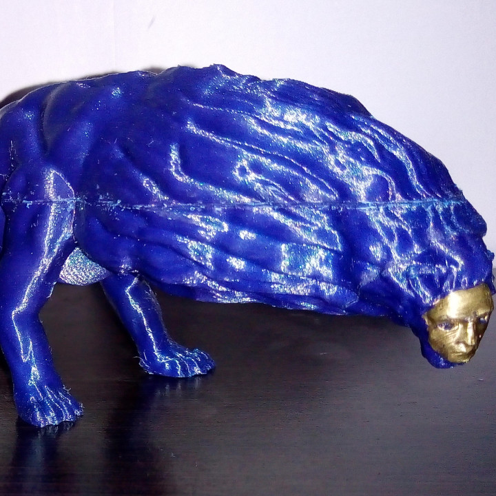 3D Printable Golden masked Sphinx by Oskar Lorentzon