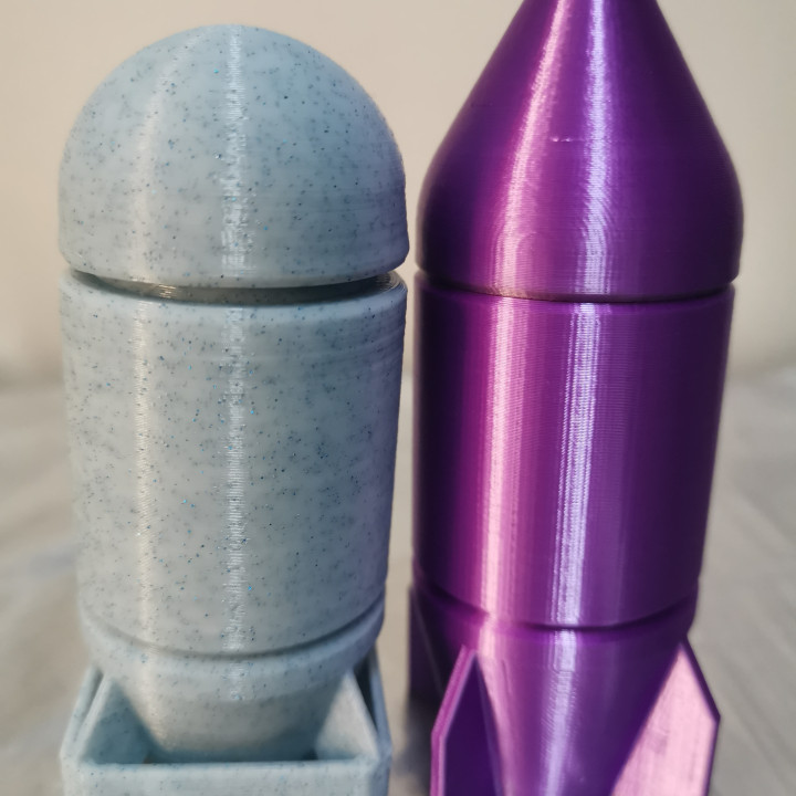 3D Printable Screw Top Bomb and Rocket Containers by Jason Suter