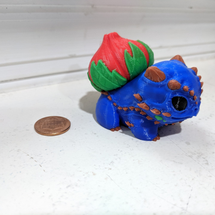 3D Printable Bulbasaur - realistic Multimaterial by Ellswor
