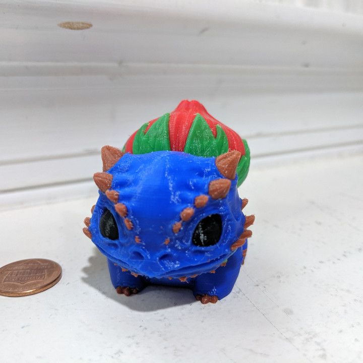 3D Printable Bulbasaur - realistic Multimaterial by Ellswor