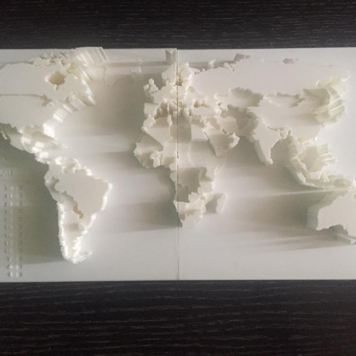 3D Printable world map based on good countries index (2017) by Ali Namazi