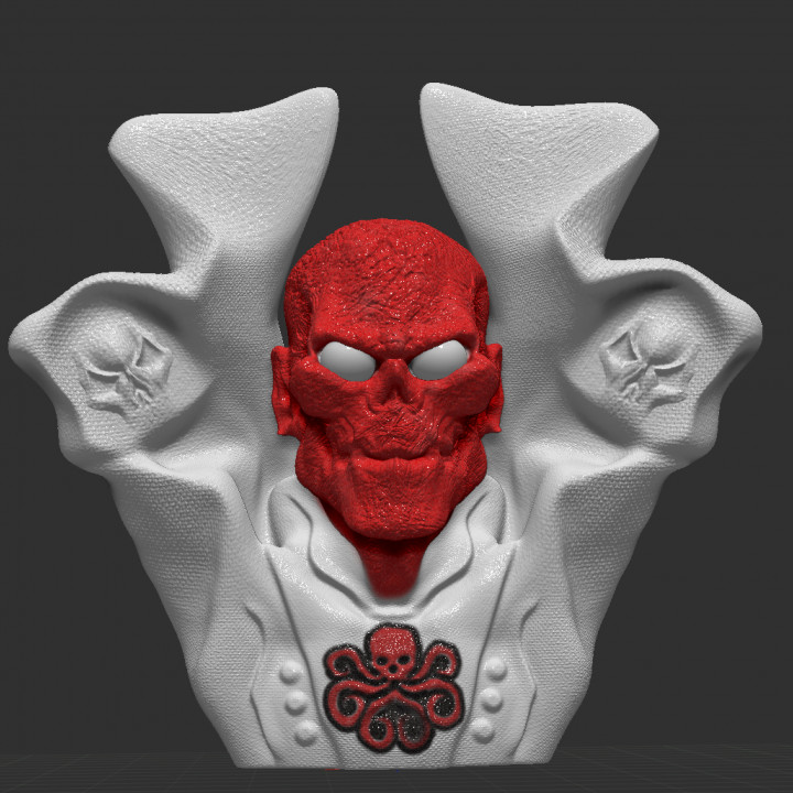 3D Printable RED SKULL FAN ART by Ron R