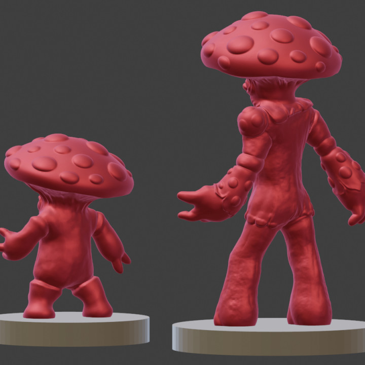 3D Printable Myconids / Mushroom men by Clay Rade