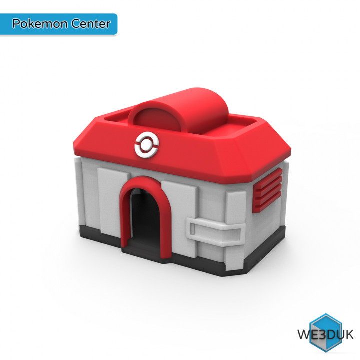 3D Printable Pokemon - Poke Center by Richard Fletcher