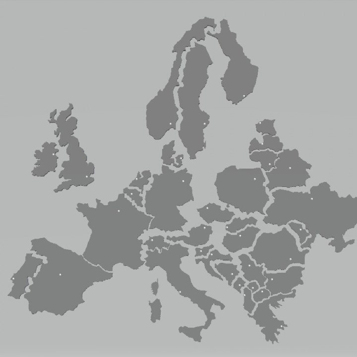 3D Printable E3D+VET Exercise: Europe Puzzle Map by E3D+VET Project
