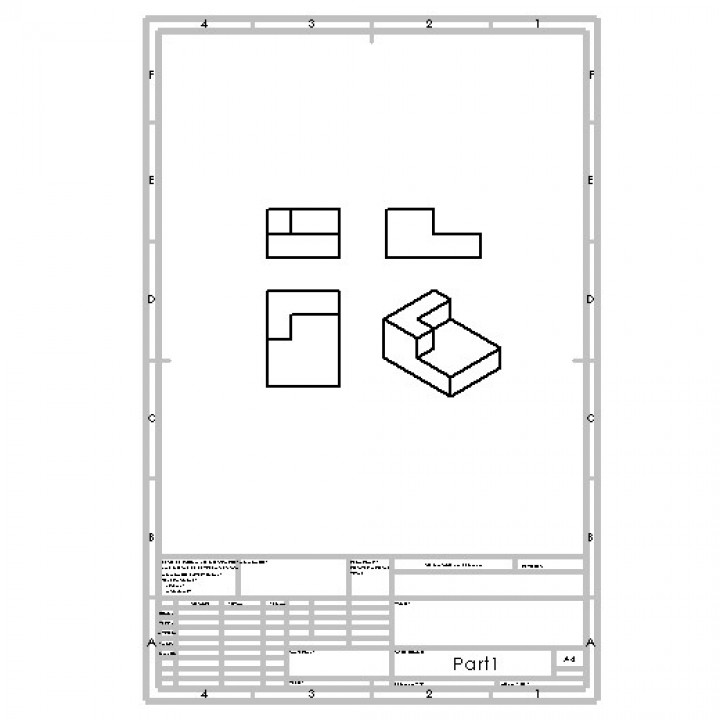 3D Printable E3D+VET exercise: Technical Drawing Views by E3D+VET Project