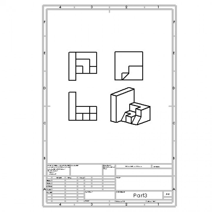 3D Printable E3D+VET exercise: Technical Drawing Views by E3D+VET Project