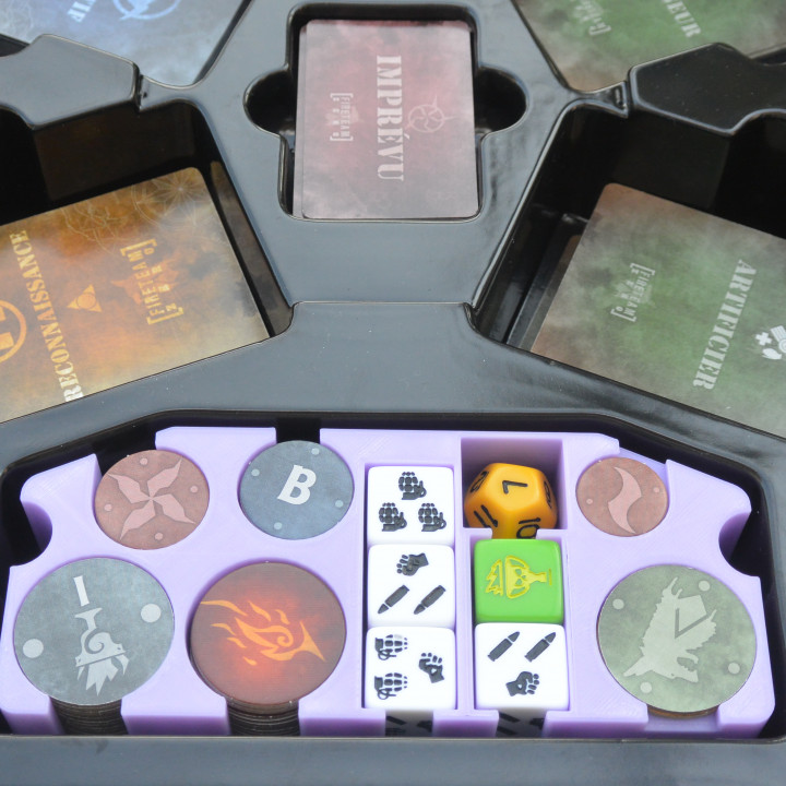 3D Printable Fireteam Zero tokens & Dices insert by LELODEY
