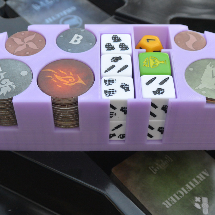 3D Printable Fireteam Zero tokens & Dices insert by LELODEY