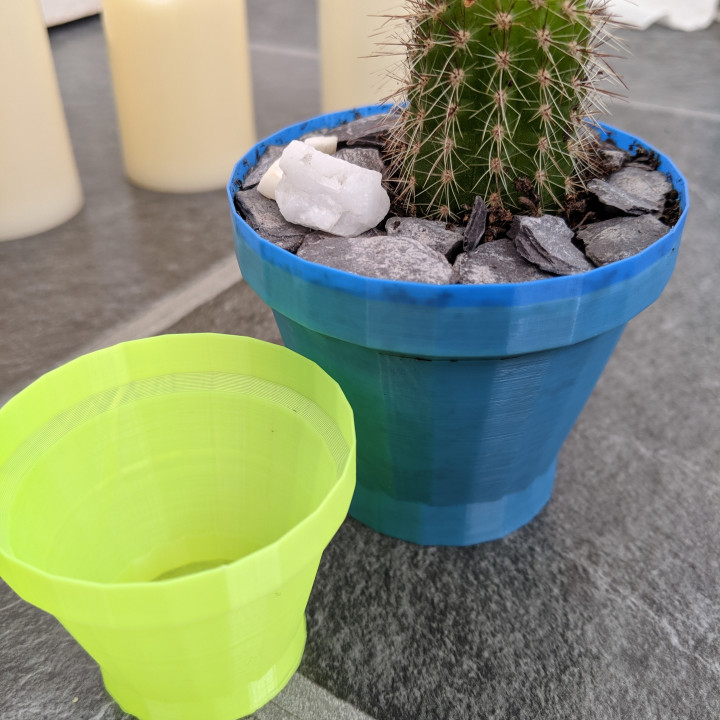 3D Printable generic cactus plant pot by Tin Bot