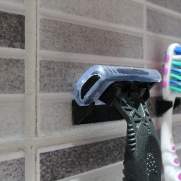 3D Printable Minimalist Toothbrush and Razor Holders by Two Thingies