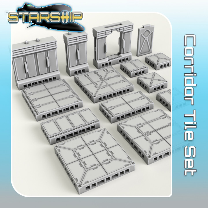 3D Printable Corridor Tile Set by 2nd Dynasty