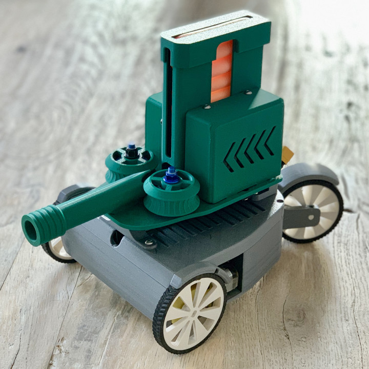 3D Printable Nerf Dart Launcher for the FPV-Rover by Markus Purtz