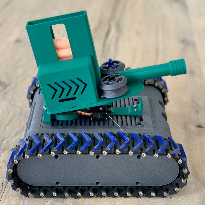 3D Printable Nerf Dart Launcher for the FPV-Rover by Markus Purtz