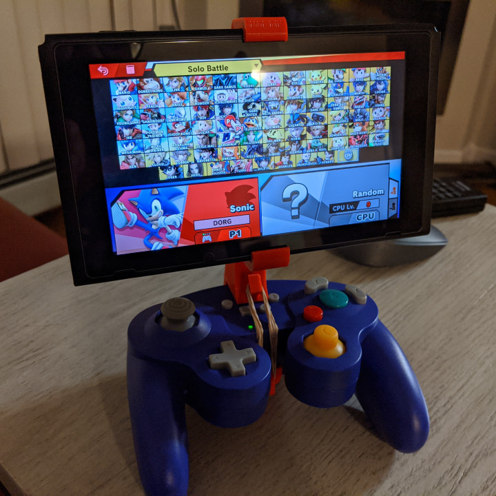 3D Print of Adjustable Gamecube & Pro controller Nintendo Switch Mount ...