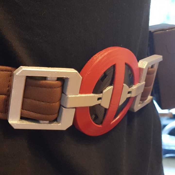 3D Printable Deadpool Belt Buckle by Carsten Dalgaard