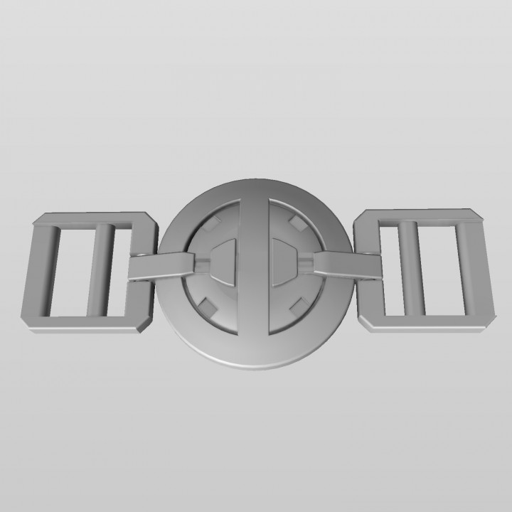 3D Printable Deadpool Belt Buckle by Carsten Dalgaard