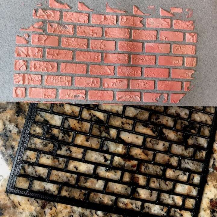 3D Printable Stencil - Bricks! by Mike