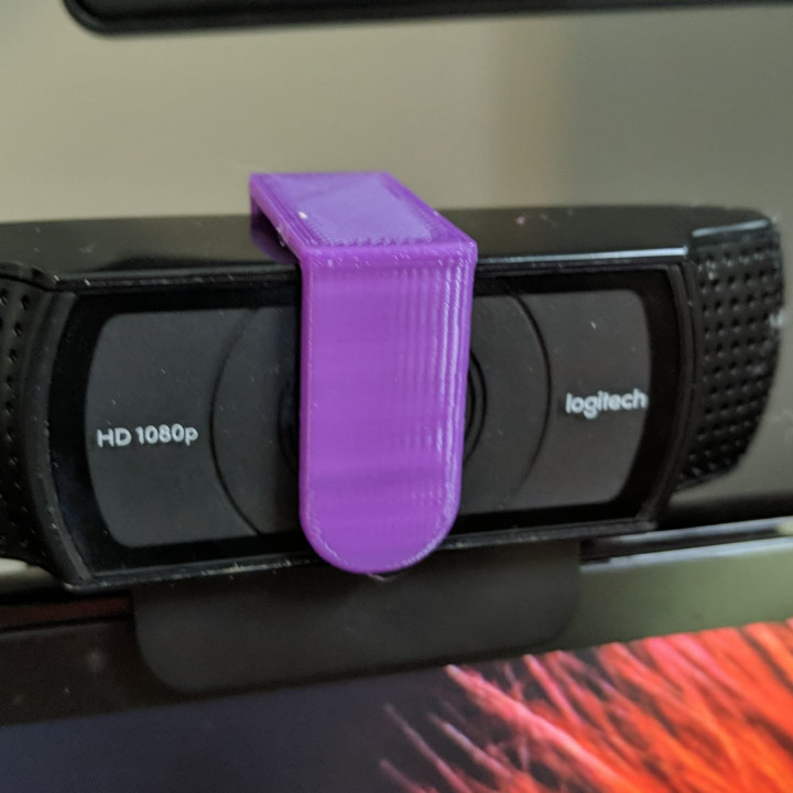 3D Printable External Web Cam Cover (Logitech) by Natalie Saunders