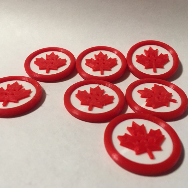 3D Printable Canada Button by Wally Warwick