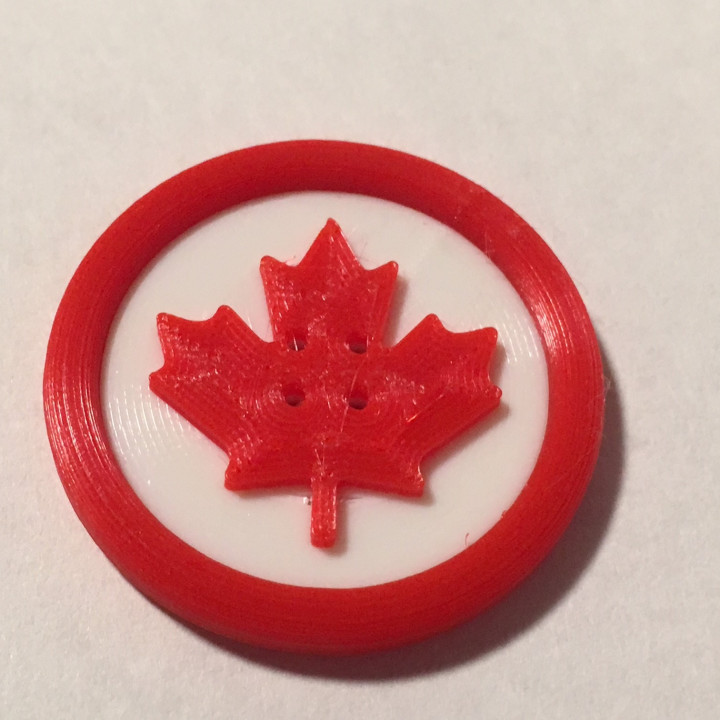 3D Printable Canada Button by Wally Warwick