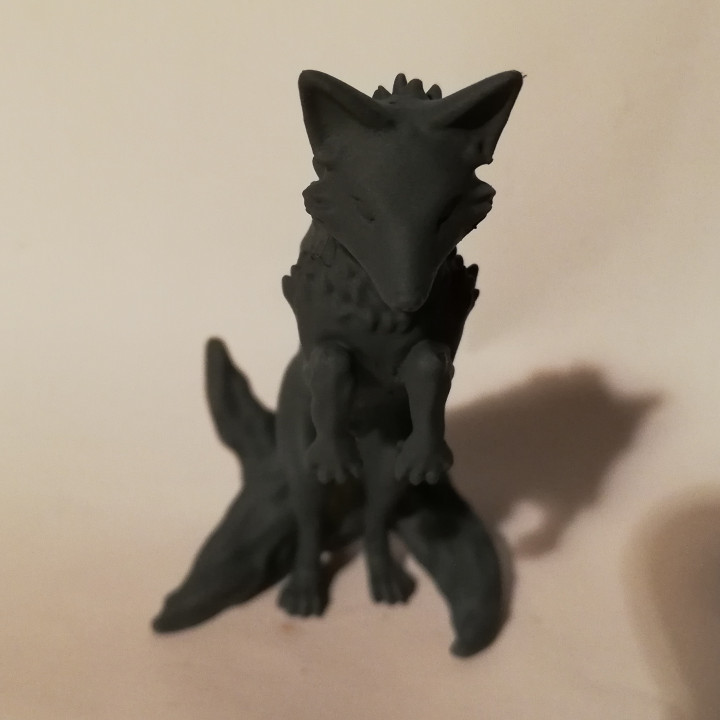 3D Printable Mystic Three Tail Fox Miniature v2 by Juhász Gergely