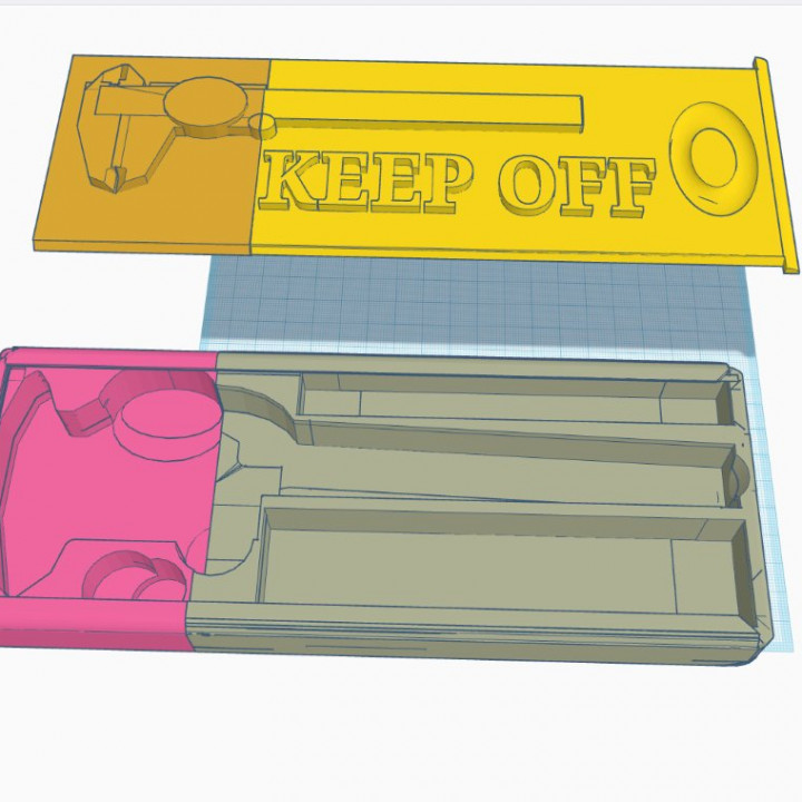 3D Printable Vernier Caliper Box KEEP OFF message sliding lid version ...