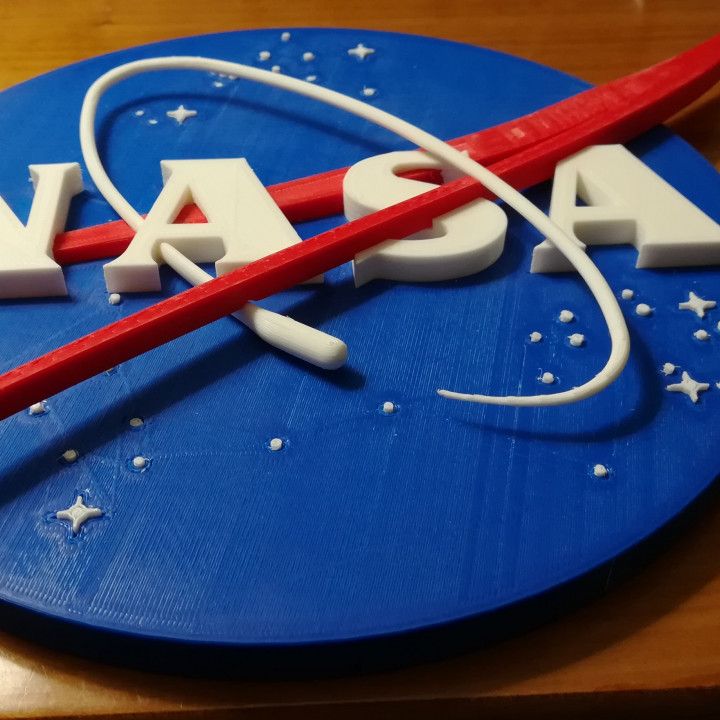 3D Printable Logo Badge NASA by Luc Tellier