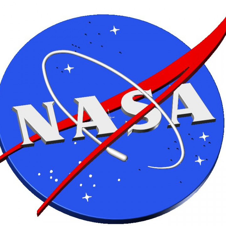 3D Printable Logo Badge NASA by Luc Tellier