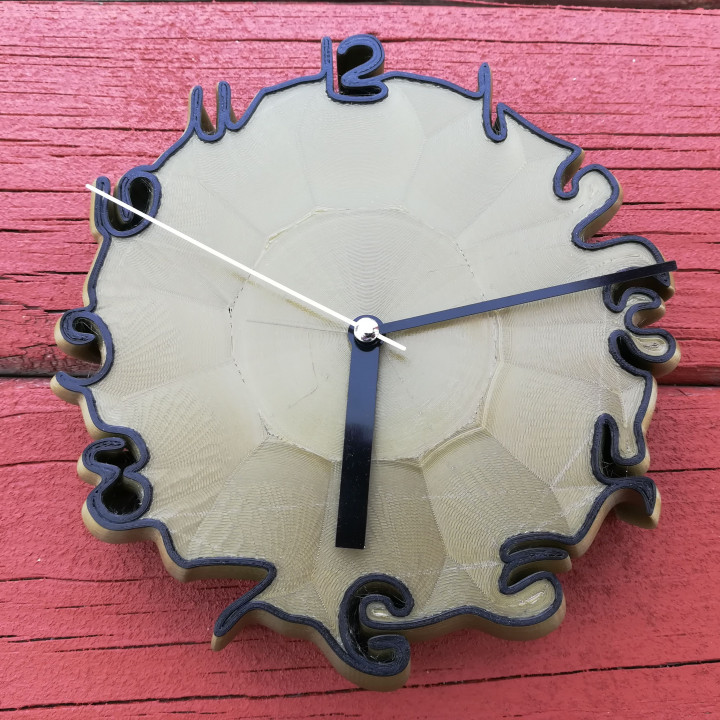 3D Printable Wavy Clock v2 by Dan Keller