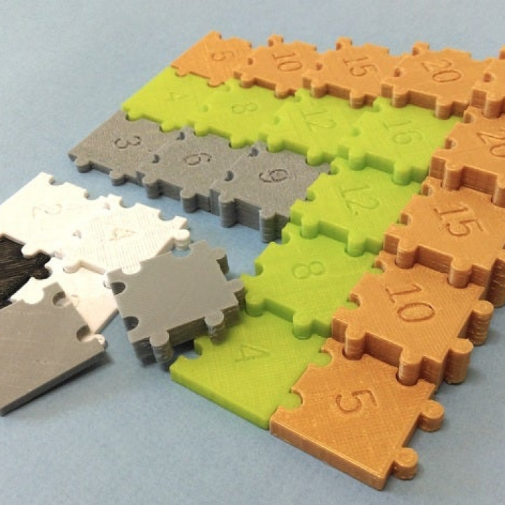 3D Printable Multiplication puzzle by Justin Lin