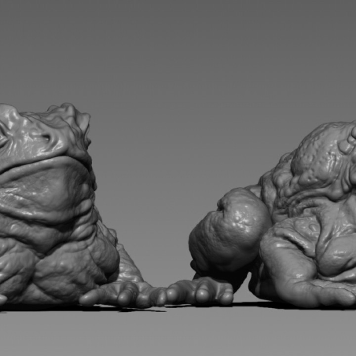 3D Printable Giant Toad - DnD Monster - 2 Poses by DCA Tabletop