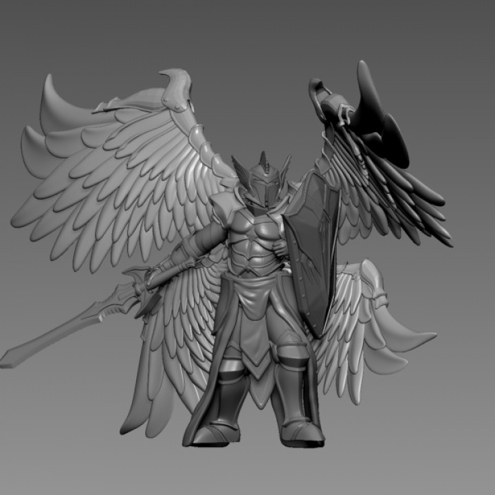 3D Printable Angelic Guard - DnD Character - 2 Poses by DCA Tabletop