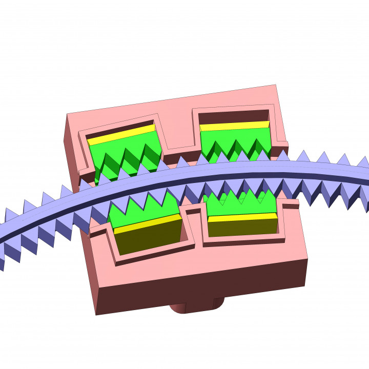 3D Printable C-30B Curved Pneumatic Stepper Motor by Vincent Groenhuis