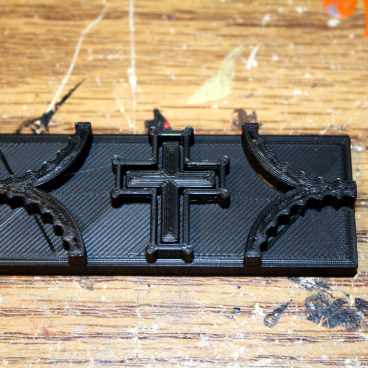 3D Printable Leather Cross Imprint Stamp by Derek Tombrello