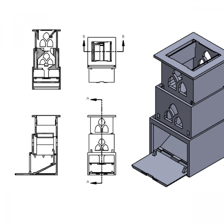 3D Printable Cubic Gate - Collapsible / Telescoping Dice Tower by ...
