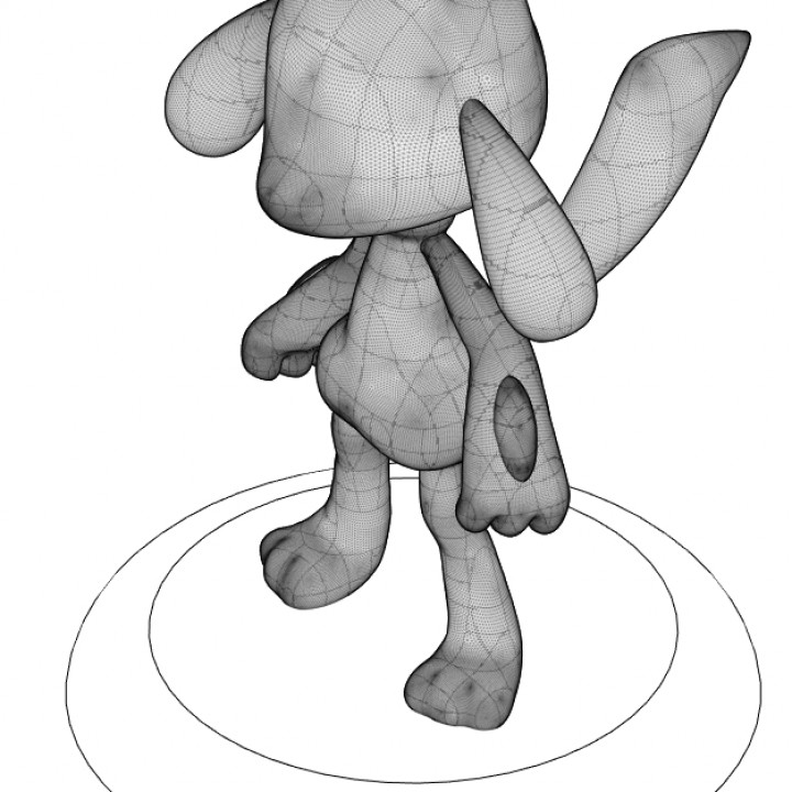 3D Printable Pokemon Riolu 64mm High poly by blubber9847