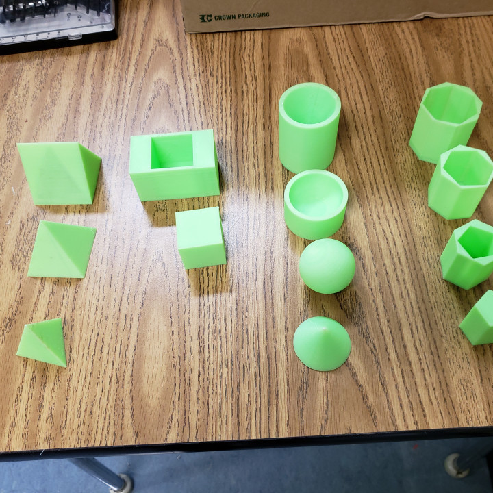 3D Printable 12 Stackable Shapes by Ronald Fines