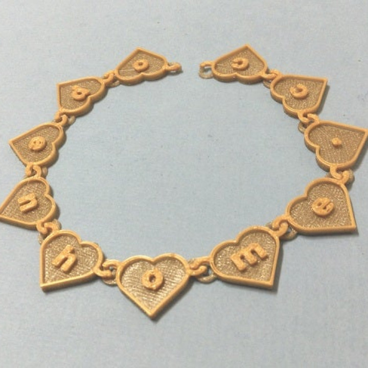 3D Printable Heart chain by Justin Lin