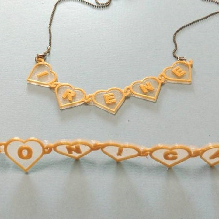 3D Printable Heart chain by Justin Lin