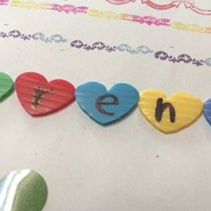 3D Printable Heart chain by Justin Lin